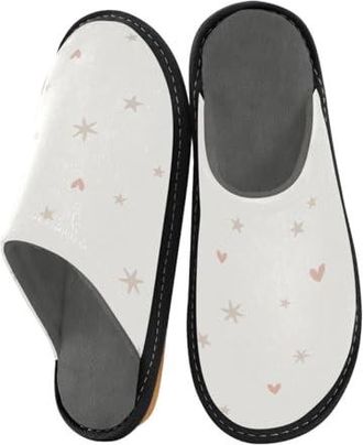 HMZXZ Pantoufles abstraites &agrave; coeurs mignons pour homme et femme - Chaussons dint&eacute;rieur pour la maison, la chambre &agrave; coucher, les voyages, multicolore, 37.5