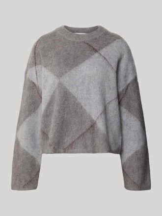 OPUS Pullover aus Alpaka-Woll-Mix mit Rippabschl&uuml;ssen Modell Pargyle