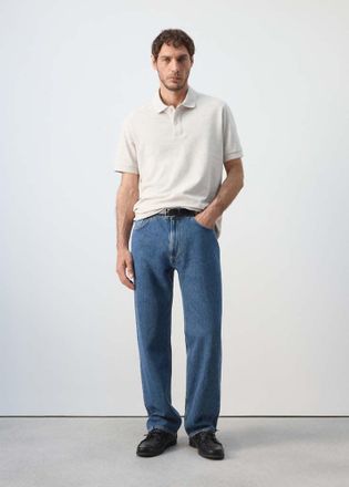 Mango Polo 100 % piqu&eacute; de coton beige - Homme - XXL - MANGO MAN
