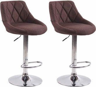 Clp 2er Set Barhocker Lazio Stoff braun