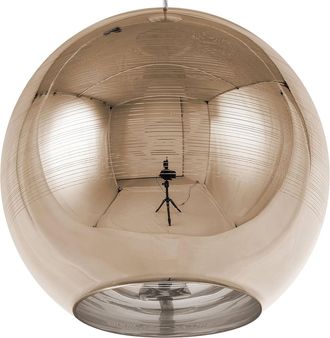 Beliani Industrielle Pendelleuchte Glas Kugel golden Asaro