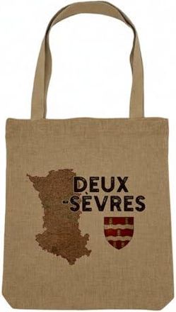 Fabulous Sac Shopping Tote Bag Aspect Lin - Deux-S&egrave;vres 79 Departement Niort Carte Ancienne Nouvelle Aquitaine - Sac de Courses Toile Epaisse 360g Beige Nature