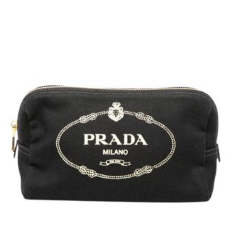 Prada Pre-owned Canvas Pouch - - Pre-owned - Damen - Schwarzk - ONE SIZE