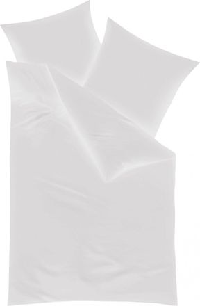 Kaeppel Biber Bettwäsche Uni 135x200cm Rot Silber Weiß Anthrazit Creme Einfarbig, Farbe:Weiß