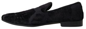 Dolce & Gabbana Mens Black Brocade Loafers Formal Shoes
