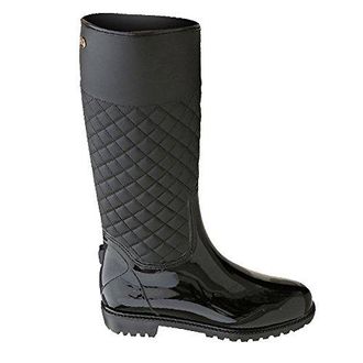 LaoZan Femme Bottes de Pluie &agrave; Tige Haute/Moyenne Chaussure Imperm&eacute;able - Noir - 39?Longueur du Pied 23.6-24.0 CM