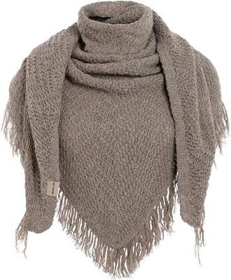 Knit Factory Amber Châle Tricoté - Foulard Triangle - Châle Femme à franges - Foulard femme pour lautomne et lhiver - Écharpe Femme - 100% Fabriqué en Europe - Mar