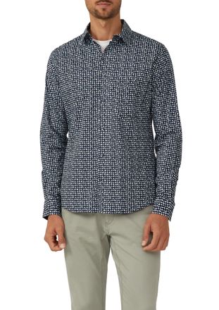 s.Oliver Slim Fit: Gemustertes Hemd aus Baumwollstretch