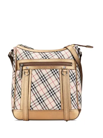 Burberry sac &agrave; bandouli&egrave;re &agrave; motif Nova Check (2000-2017) - Marron