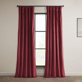 Half Price Drapes Heritage Pl&uuml;sch-Samtvorh&auml;nge, 274 cm lang, Raumverdunkelungsvorh&auml;nge f&uuml;r Schlafzimmer und Wohnzimmer, 50 B x 108 L, (1 Bahn), Kinorot