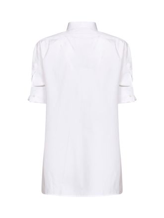 Maison Margiela Womens Shirt Short-Sleeved Cotton Poplin White
