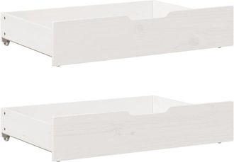 vidaXL Bettschubladen 2 Stk. Weiß 80x55x17 cm Massivholz Kiefer Vidaxl
