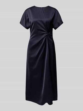 Comma Midikleid aus Viskose-Mix mit Knotendetail