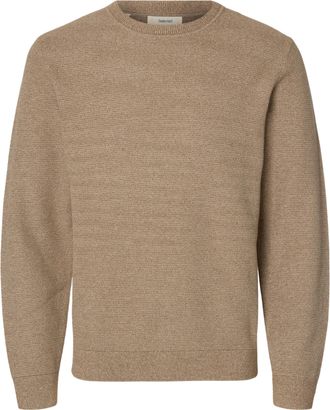 Selected Slhross Ls Knit Structure Crew Neck Noos