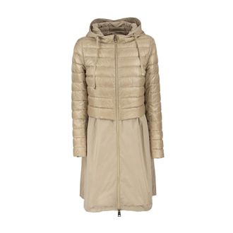 Herno Femme, Manteaux, Beige, Taille: 38 FR Manteau rembourr&eacute; avec capuche &agrave; cordon