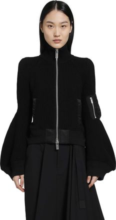 sacai Nylon Twill x Wool Knit Blouson Jacket