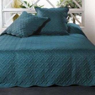 HOME MAISON Couverture molletonn&eacute; surpiquage graphique Bleu Fonc&eacute; 230x250 cm