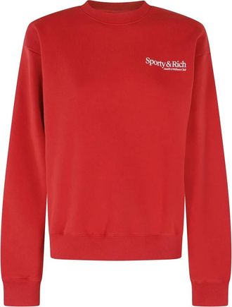 Sporty & Rich Femme, Sweatshirts et sweats &agrave; capuche, Rouge, Taille: 36 FR Modern Crewneck