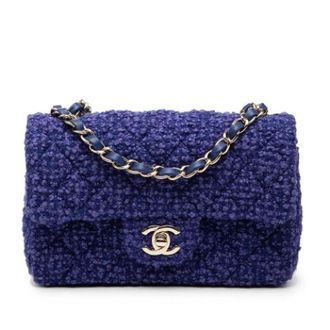 Chanel Pre-owned Vintage Tweed Crossbody Bag - Femme - Pre-owned - Bleu - Taille: ONE Size