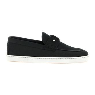 Christian Louboutin Homme, Chaussures, Noir, Taille: 45 EU Mocassins Chambeliboat en nubuck