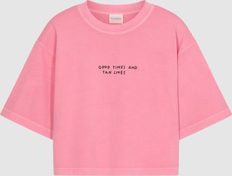 Closed T-Shirt Cropped Boxy Peony Pink