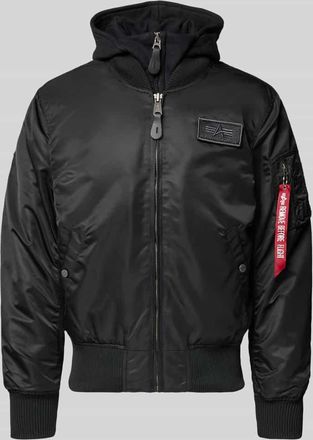 Alpha Industries Bomberjacke mit Kapuze und Label-Stitching