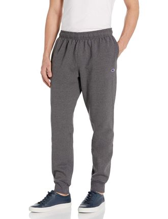Champion Herren, Fleece, Jogger, Bequeme Sweathose (Reg Groß) Unterhose, Granite Heather C Patch Logo, XXL