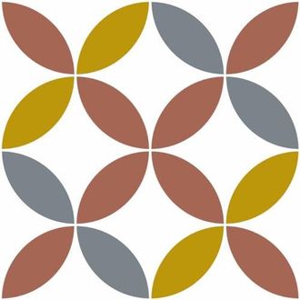 Draeger Draeger Paris - Fliesenaufkleber für Wandfliesen - Ideal für Küche und Bad - Set mit 6 quadratischen Aufklebern Motiv Rosetten, mehrfarbig, 15 x 15 cm