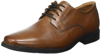 Clarks Herren Tilden Plain Oxford, Dunkelbraunes Leder, 45 EU