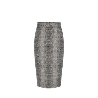 Elisabetta Franchi Rock in Viskose-Gewebe mit Python-Print - - Skirts - Damen - Schwarzk - S