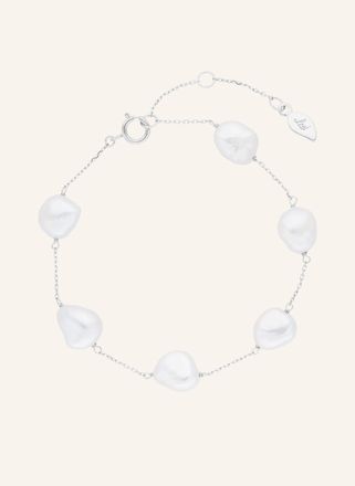 Leaf Armband Barock Perls Aus 14 Karat Wei&szlig;gold silber