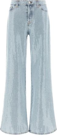 7 For All Mankind Femme, Jeans, Bleu, Taille: W27 Lotta Sequin Wide-Leg Jeans