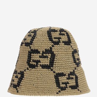 Gucci Womens Gg Bucket Hat Beige Viscose