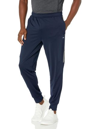 Amazon Essentials Herren Jogginghose elastisches Strickmaterial leistungsstark, Marineblau, S