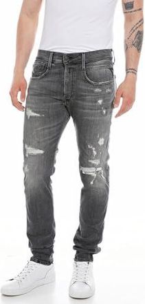 Replay Replay Herren Jeans Anbass Slim-Fit Bio, Gris Moyen 096 (Grau), 29W / 34L