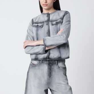 Diesel De-Grafy Graue Jacke Aus Skeleton-Denim