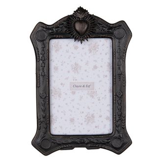 Clayre & Eef Bilderrahmen 10x15 cm Schwarz Kunststoff Glas