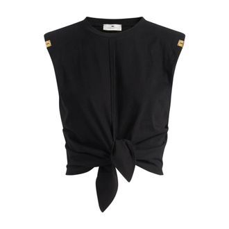 Elisabetta Franchi Femme, Tops, Noir, Taille: 40 FR T-Chemises