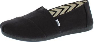 Toms Toms Damen Alpargata aus recycelter Baumwolle Flache Slipper, SCHWARZ, 36 EU
