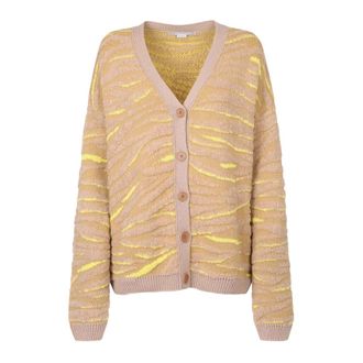 Stella McCartney Brauner Cardigan Animalier-Muster V-Ausschnitt - - Knitwear - Damen - Braun - S