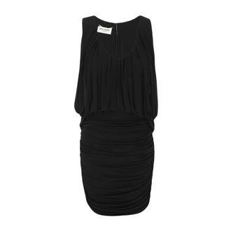 Saint Laurent &Auml;rmelloses Minikleid mit Drapierung - - Dresses - Damen - Schwarzk - M