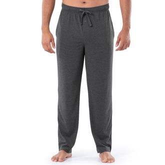 Fruit Of The Loom Herren Schlaf-Pyjama, Lounge-Hose, Jersey, Gestrickt, 1 und 2 Stück Pyjamaunterteil, Charcoal Heather, Large Hoch