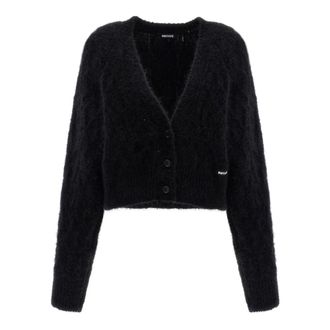 Rotate Rotate Birger Christensen, Femme, Pulls, Noir, Taille: 40 FR Fluffy Knit Cardigan