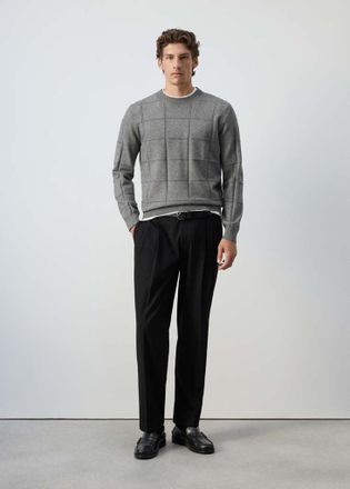 Mango Pull-over maille structure gris chin&eacute; moyen - Homme - XXL - MANGO MAN