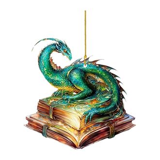 Generic Weihnachtsbaumschmuck Cute Acryl Tannenbaumschmuck Christbaumschmuck Drachen Weihnachtsanhänger mit Doppelseitiger Hängender Weihnachtsdeko zum Aufhän