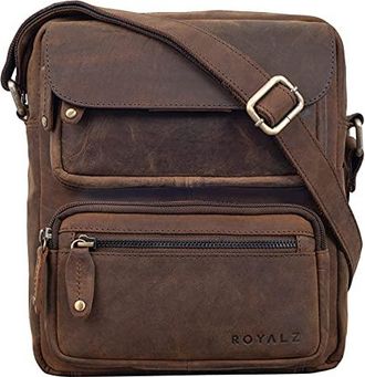 Royalz Florida Petit sac à bandoulière moderne pour homme en cuir véritable - Mini sac de messager avec beaucoup de compartiments - Sac à main pour homme en 