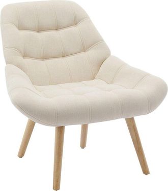 Vente-Unique Vente-unique - Fauteuil en tissu beige luosto