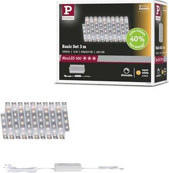 Paulmann 71231 MaxLED 500 LED Strip Warmwei&szlig; Basisset 3m 11W 550lm/m 64 LEDs/m 2700K 30VA