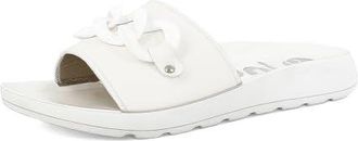 Inblu Sandales de Plage pour Femme Blanches avec Bandeau et Maxi chaîne Changeante colorée, 35/41 Glissante, Blanc, 38 EU