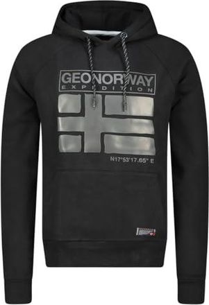 Geographical Norway Sweat à capuche pour homme à manches longues modèle GARICE - Couleur noire - Taille L, Noir, L